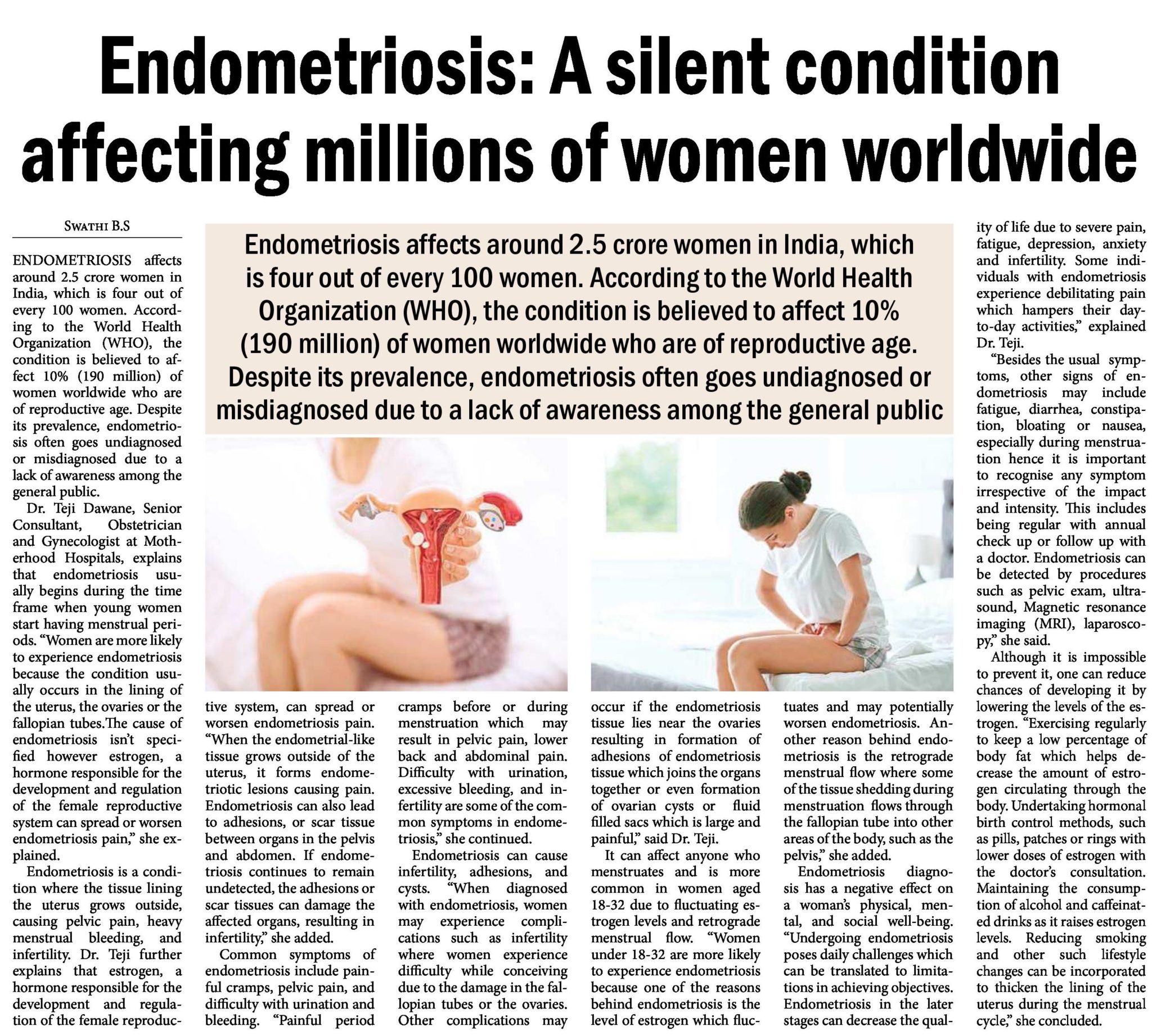Endometriosis: A silent condition affecting millions of women worldwide ...