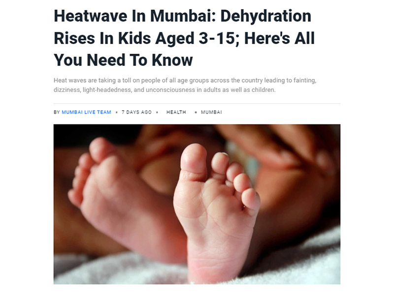Heat Wave Causing Dehydration In Children Aged 3-15 Years: Here's ...