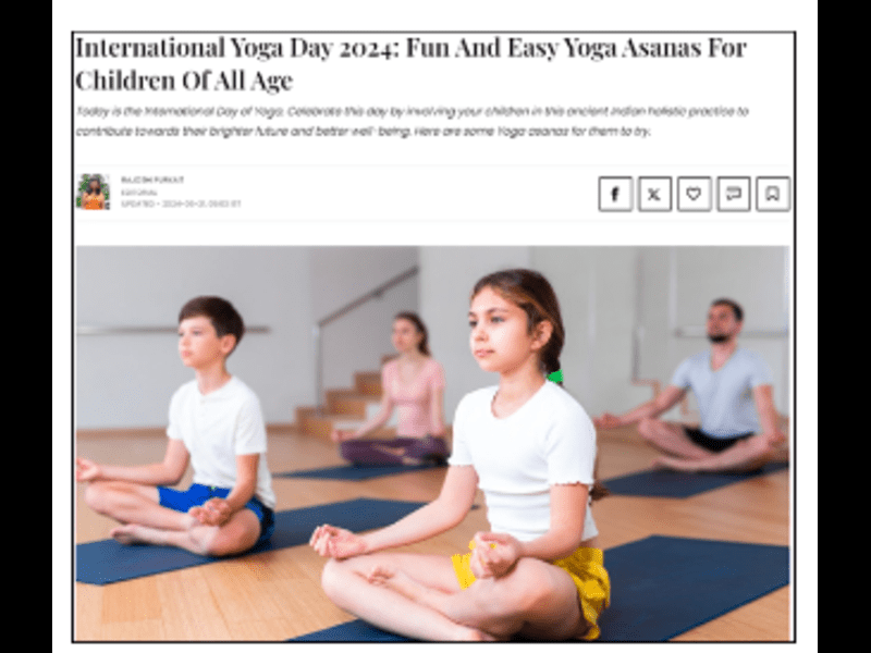 International Yoga Day 2024: fun and easy yoga asanas for children of all age - Motherhood ...